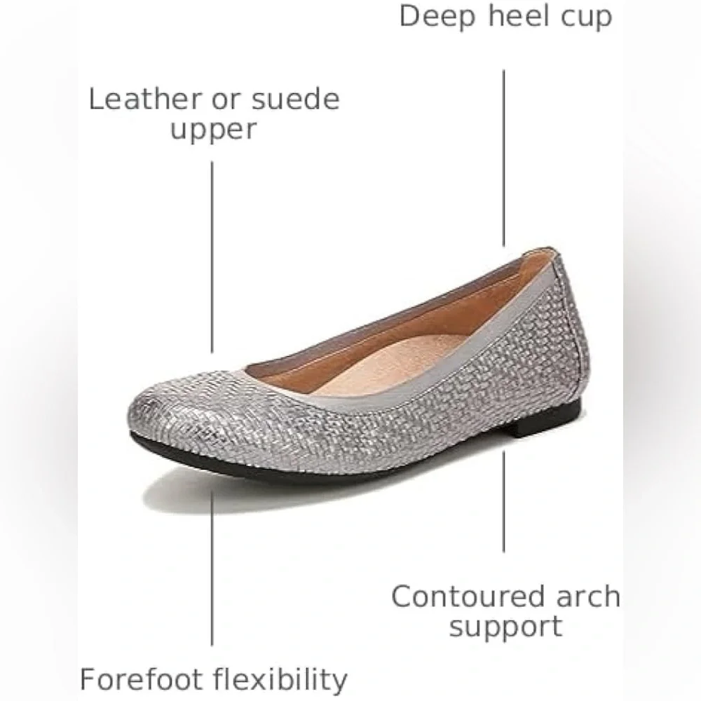 Vionic | Shoes | Vionic Ballet Flats Anita Shoes Size 8d Silver Arch ...